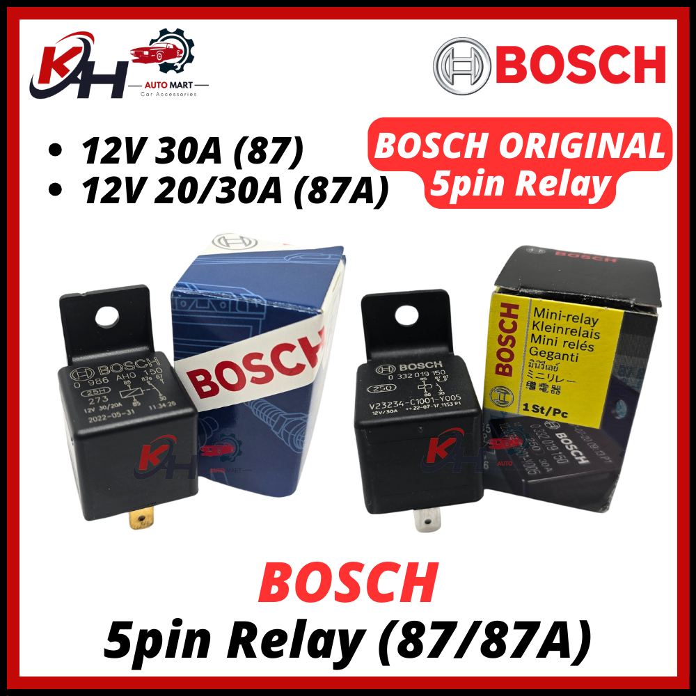(TAIWAN / PORTUGAL) ★ BOSCH ★12V 5 Pin Relay 87 87a Power ORIGINAL ...