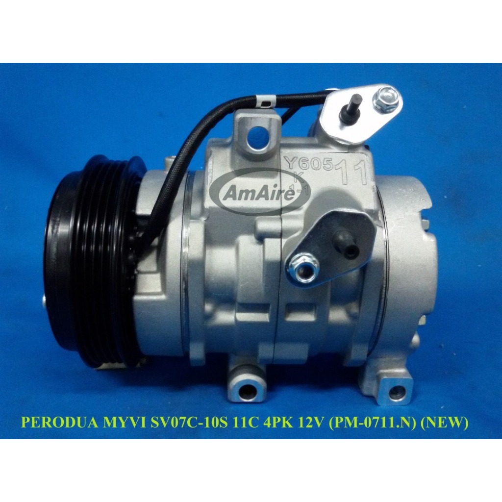 PERODUA MYVI SV07C-10S 11C 4PK 12V (NEW) AIR COND COMPRESSOR PUMP ...