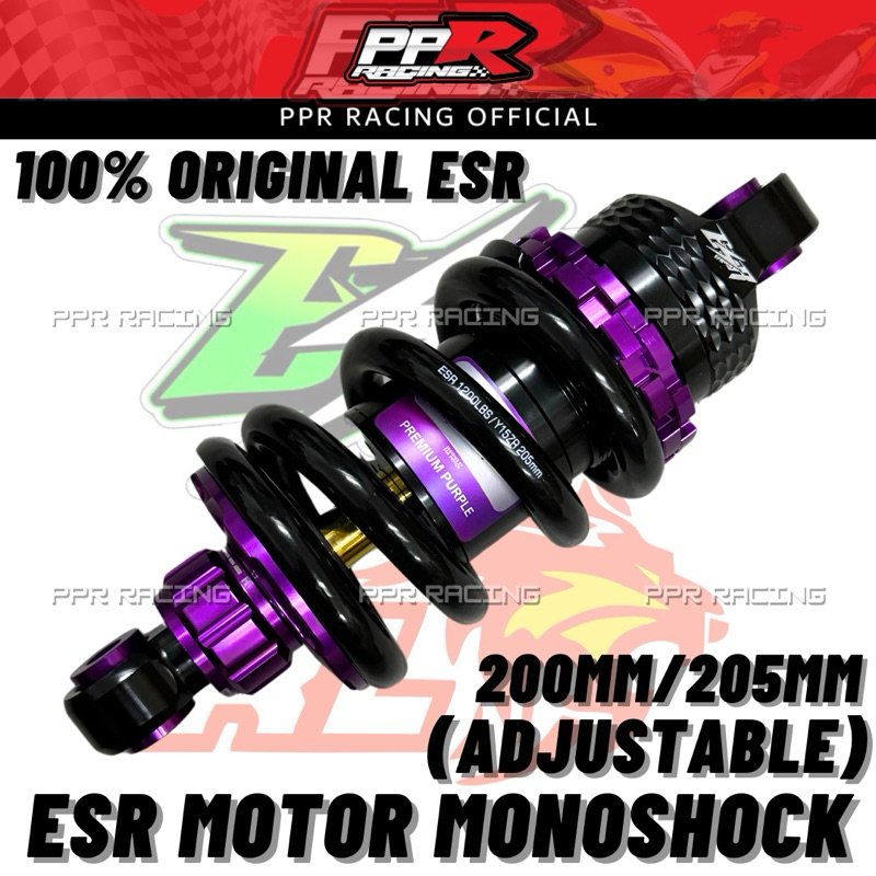 100% ESR MOTOR MONOSHOCK ADJUSTABLE 200mm 205mm Y15ZR Y15 LC135 V1 V2 ...