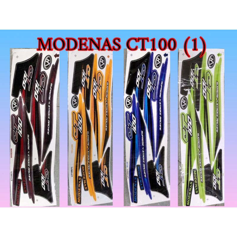 BODY STICKER MOTORCYCLE MODENAS CT100 (1) | Shopee Malaysia