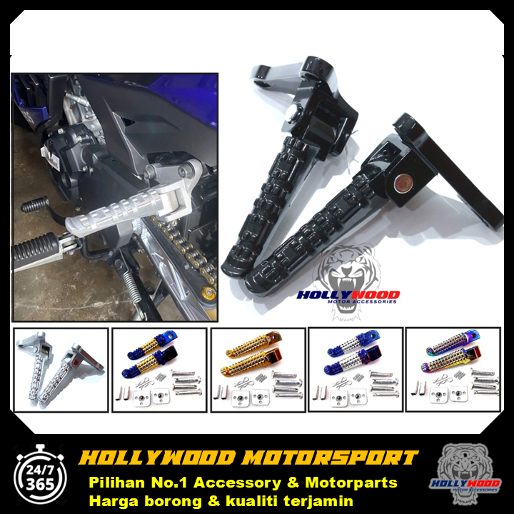 PEMIJAK BELAKANG YAMAHA LC135 EGO Y15 Y16 R15 MT15 FZ150 REAR FOOTREST ...