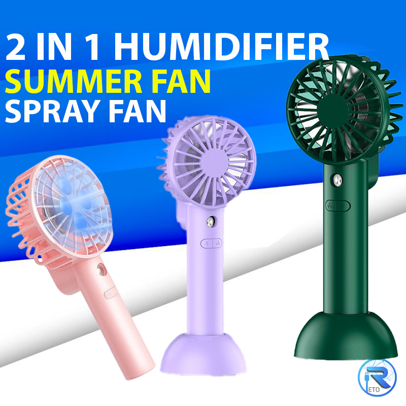 Summer Portable Mini Fan 2 In 1 Humidifier Electric USB Rechargeable ...