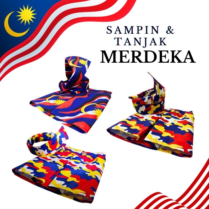 ☺️HOT☺️ Sampin/Tanjak Tema Bendera Malaysia-Kostum Baju Merdeka ...