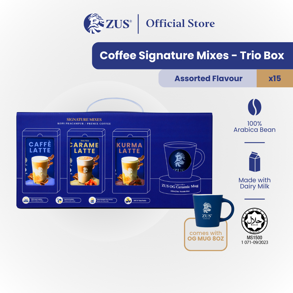 ZUS Signature Mixes - Trio Box (Caffe Latte, Salted Caramel Latte ...