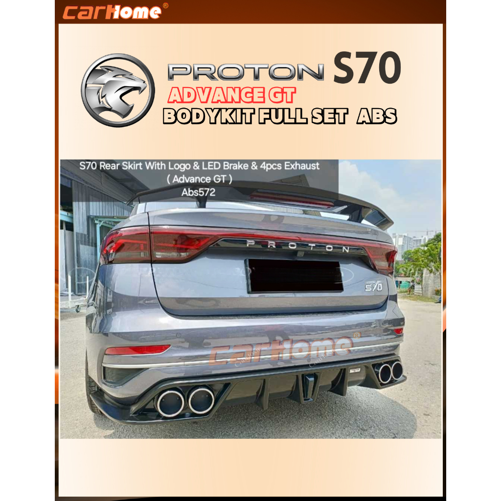 Proton S70 2023-2024 Advance GT Full Skirt Bodykit Material ABS With ...