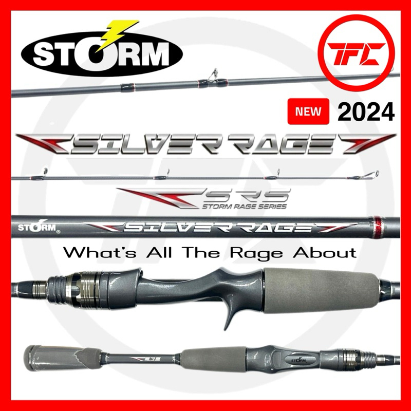 STORM SILVER RAGE Baitcast & Spinning Fishing Rod BC Baitcasting ...