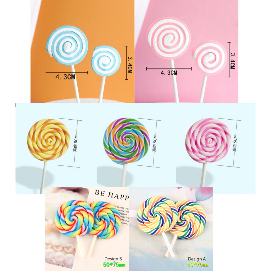 【READY STOCK】- Lollipop Figurines Cake Topper & Decoration / Birthday ...