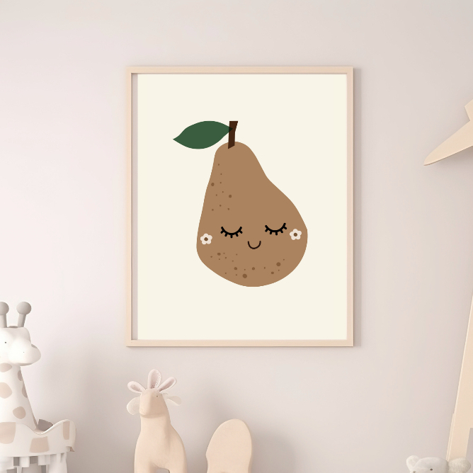 Sleepy Fruits KIDS DECOR POSTER / Educational Poster / Wall Art / Fruit ...