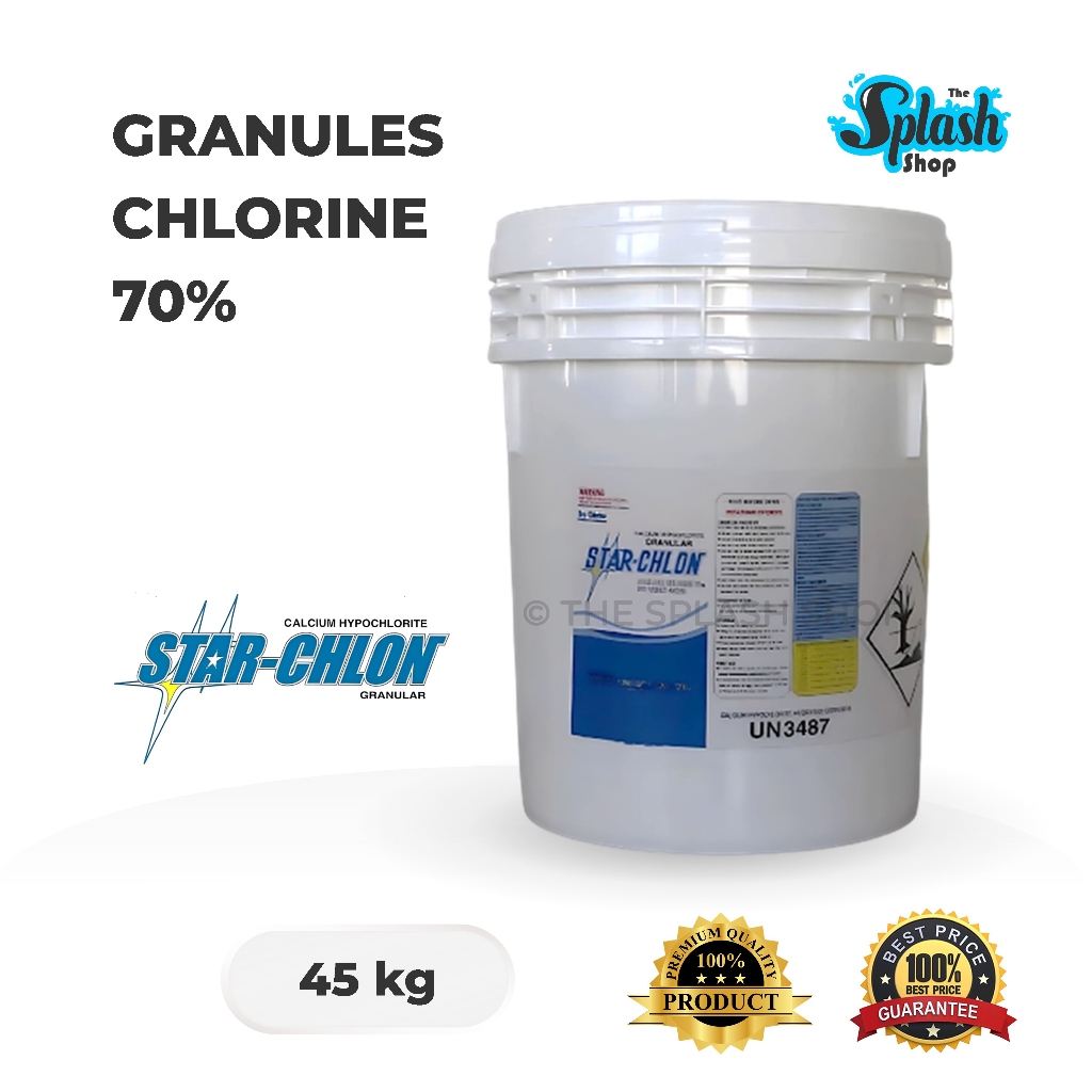 𝐒𝐏𝐋𝐀𝐒𝐇 - STAR CHLON Chlorine 70% Granular // Klorin 70% Serbuk (45KG ...