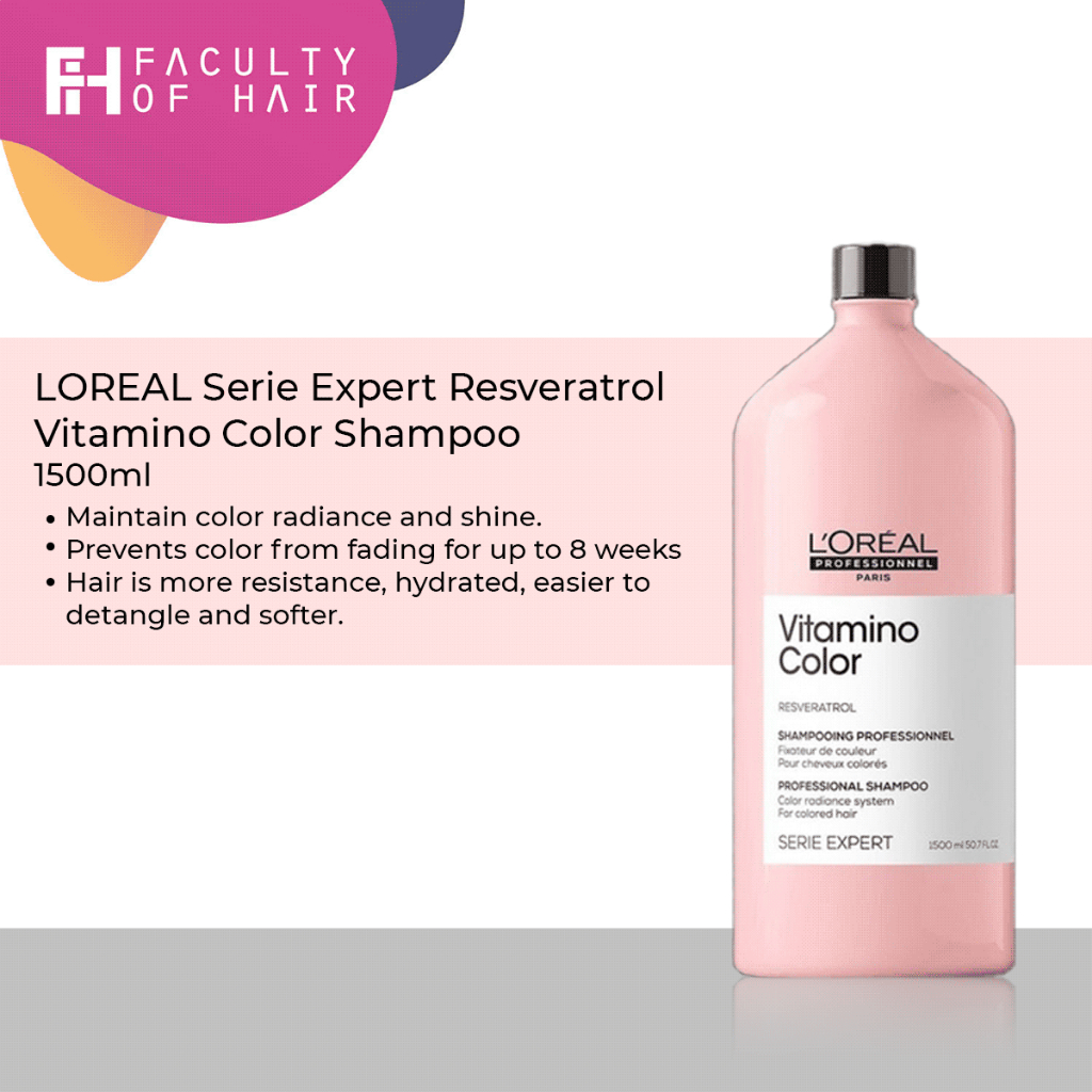 LOREAL Serie Expert Resveratrol Vitamino Color Shampoo 1500ml | Shopee ...