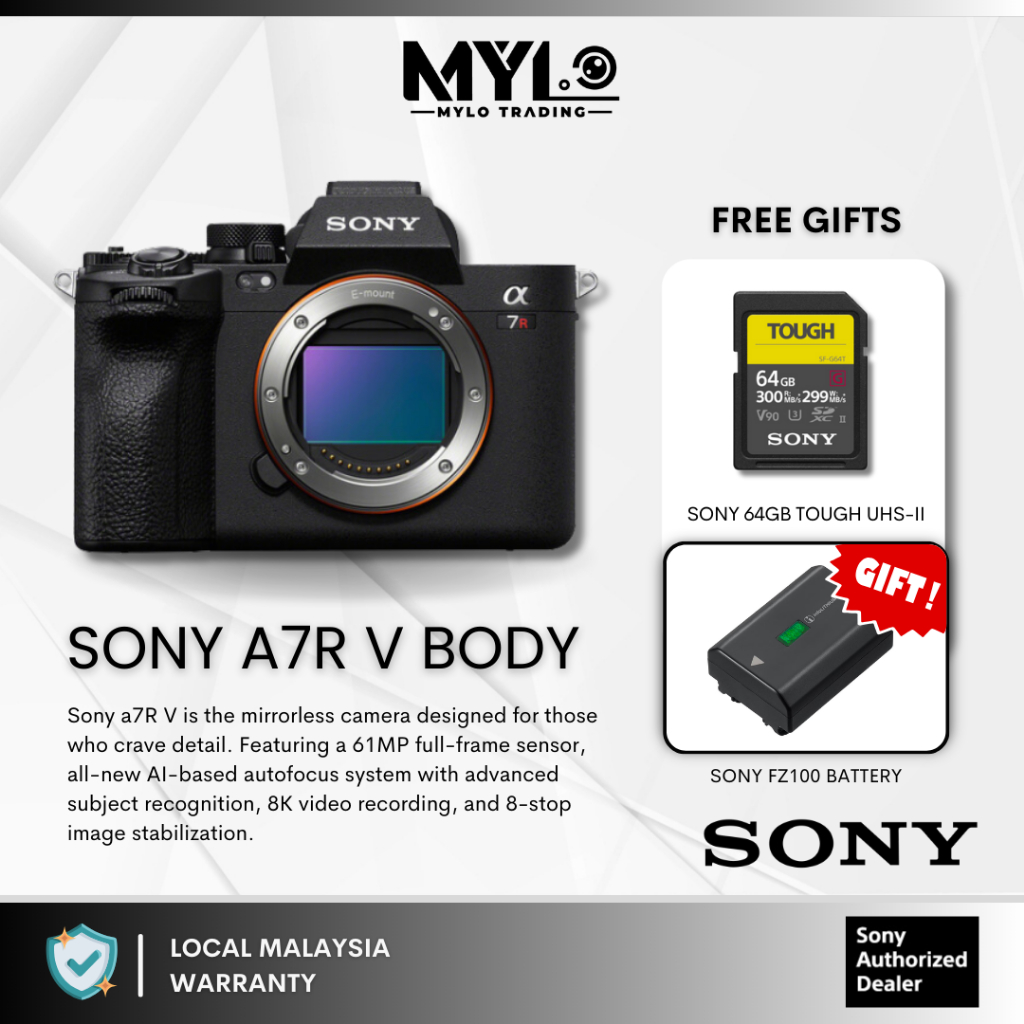 (READY STOCK) - Sony A7R V / A7RV / A7RM5 / A7R Mark 5 Full Frame Mirrorless Camera | Sony ...