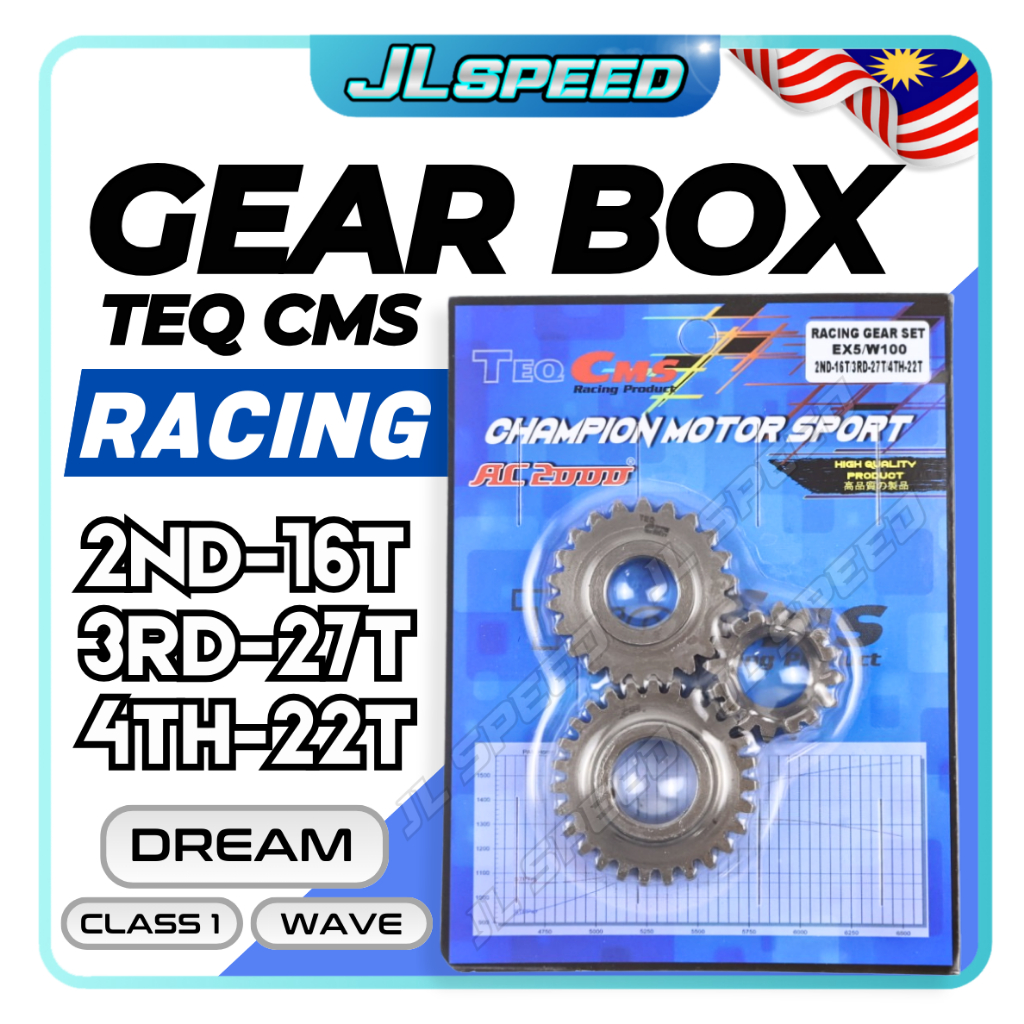 TEQ CMS Racing Gear Box Set HONDA EX5 DREAM / WAVE 100 / EX5 CLASS 1 ...