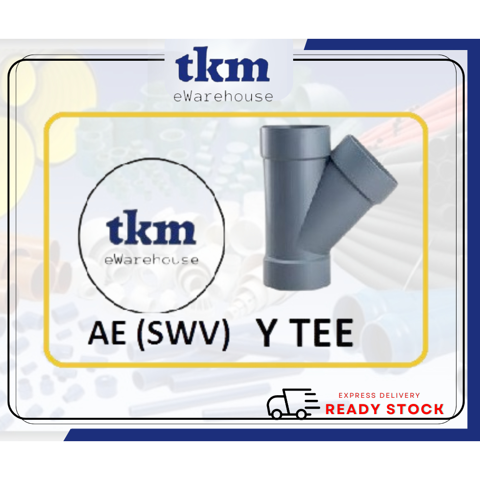 [TKM] uPVC Fitting PVC "Y" Tee CLASS SWV CLASS AE Grey Pipe / Kelabu ...