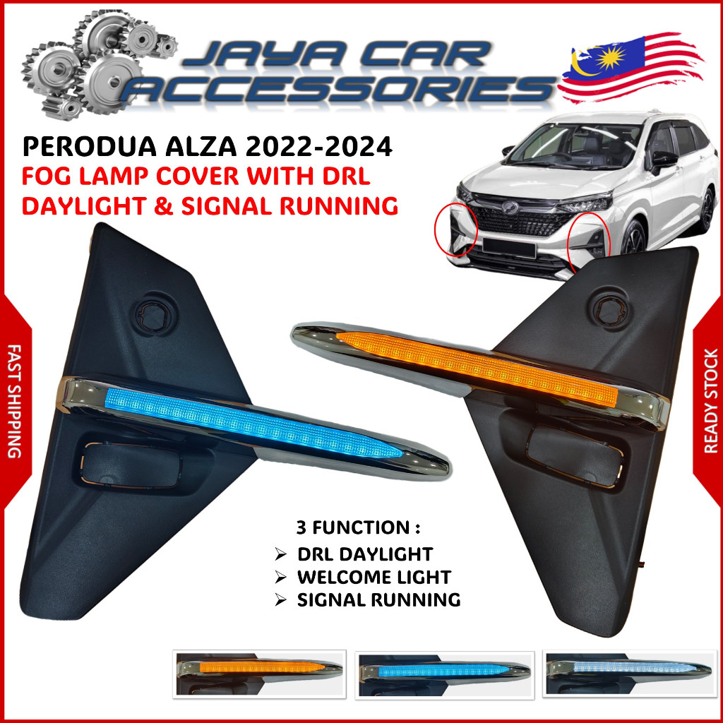 PERODUA ALZA 2022-2023 DAYLIGHT WITH FOGLAMP COVER 3 IN 1 function ...