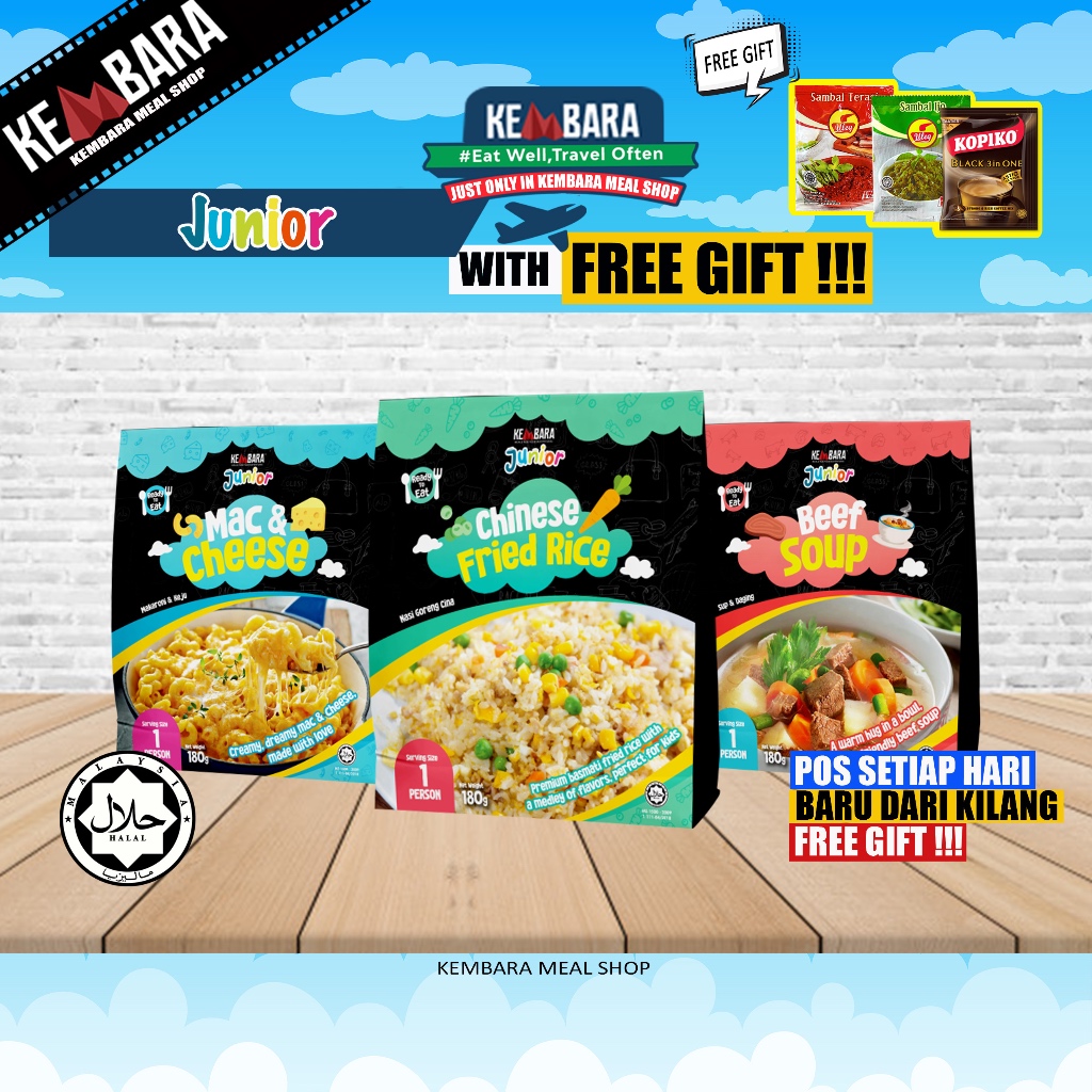 (FREE GIFT) KEMBARA MEAL JUNIOR : MAC AND CHEESE / BEEF SOUP / CHINESE ...