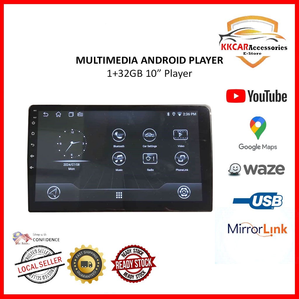 [READY STOCK] Android Player 9 | 10 Inch QLED Display 1+32GB With ...