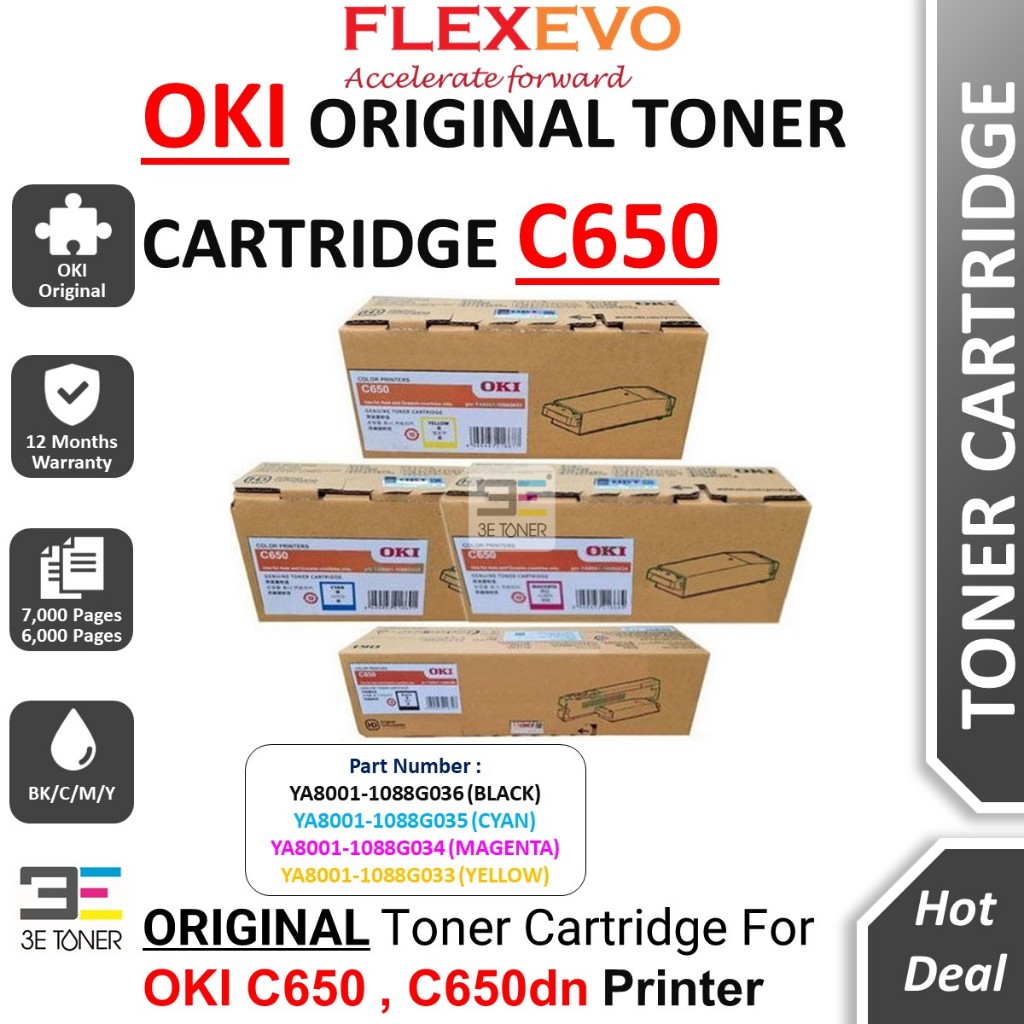Original OKI C650 Toner Cartridge YA8001-10088G036 YA8001-10088G035 ...