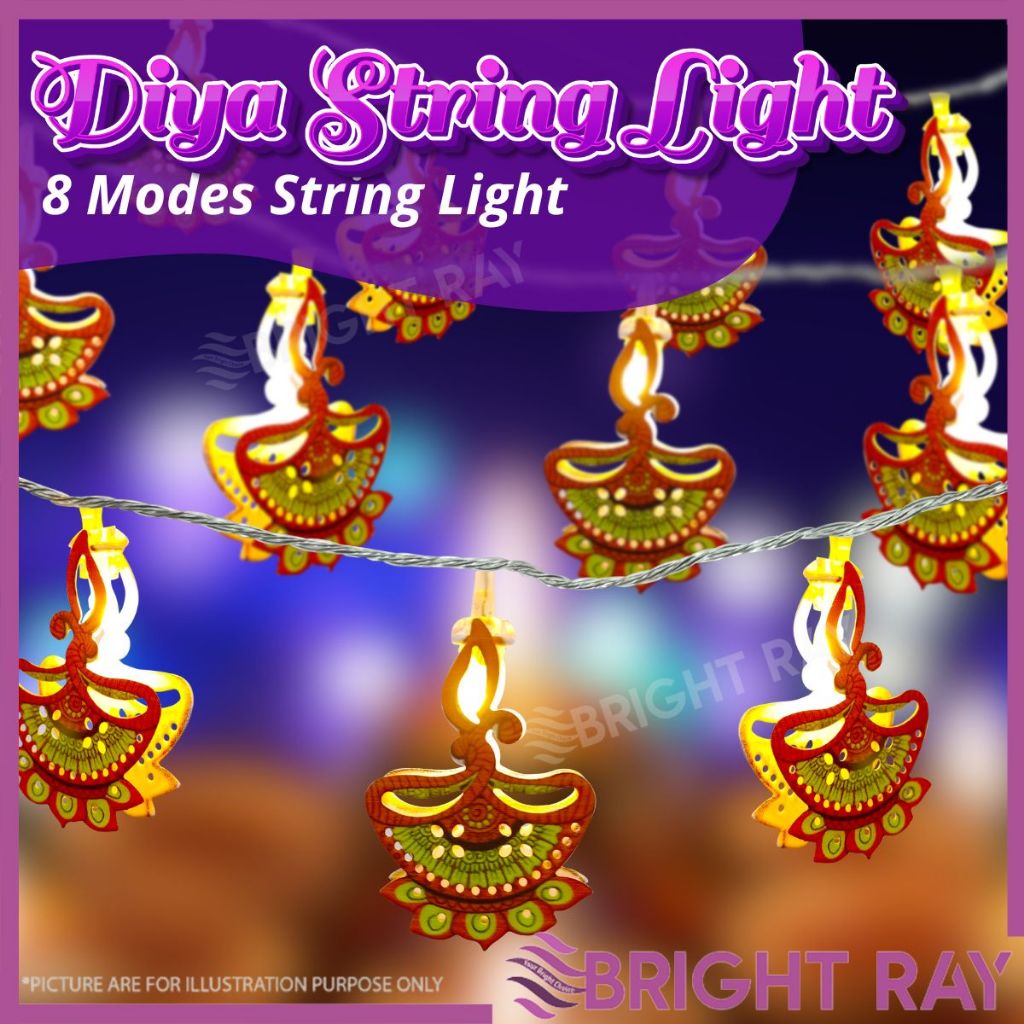 20L Diya LED Fairy String Light Deepak Diwali Deepavali Light Festival ...