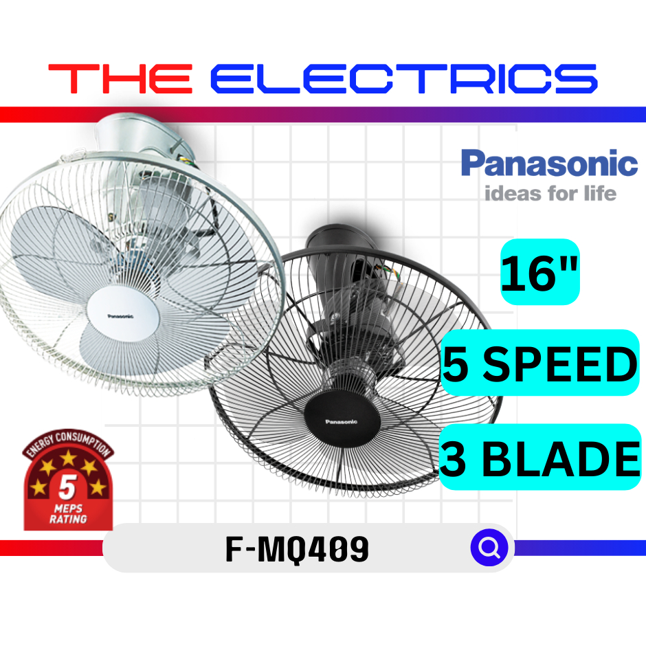 PANASONIC 16" ELECTRIC FAN OSCILLATION FAN F-MQ409 / F-MQ409-GY / F ...