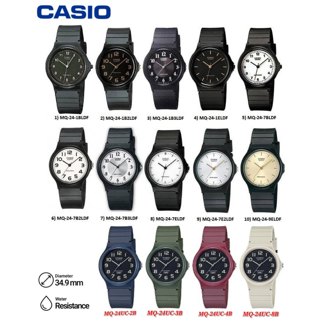 Casio MQ-24 / MQ-24UC / MQ-71 Unisex & Kids Analog Quartz Classic Black Strap .. | Shopee Malaysia