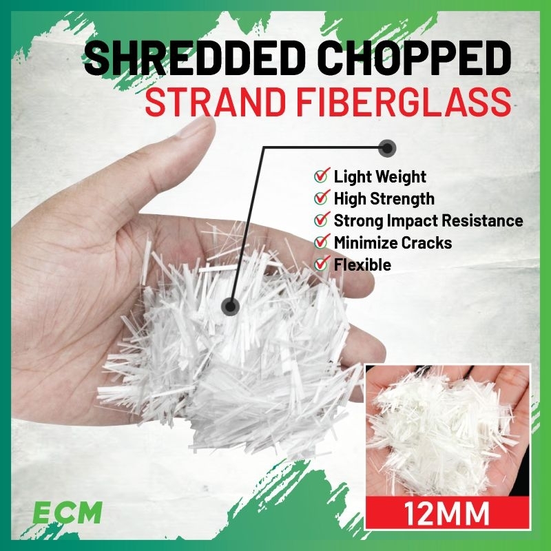 12MM SHREDDED CHOPPED STRAND GLASS FIBER / LOOSE FIBER / SHORT FIBER ...