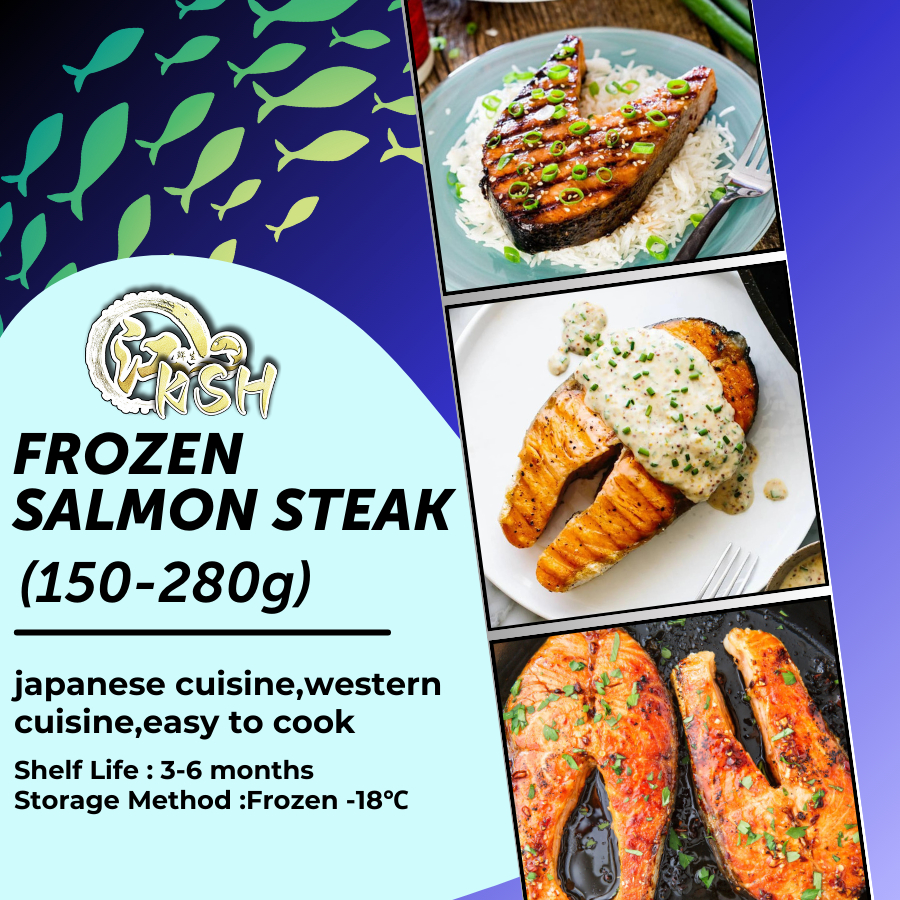 SALMON STEAK | 三文鱼扒 | ISI SALMON | (1kg/3-5pcs) | Shopee Malaysia