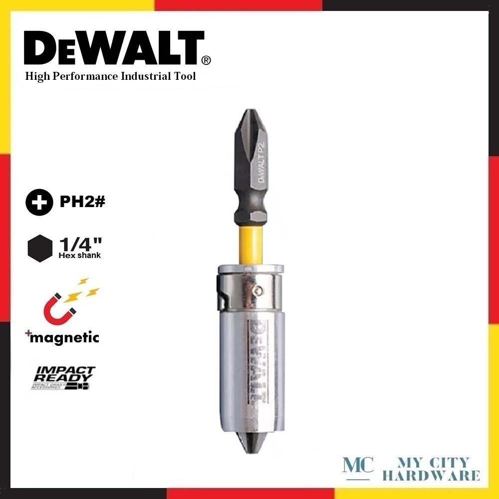 Dewalt DWA13MS Impact Driver Bit 65mm PH2 Magnetic Screw Lock ...