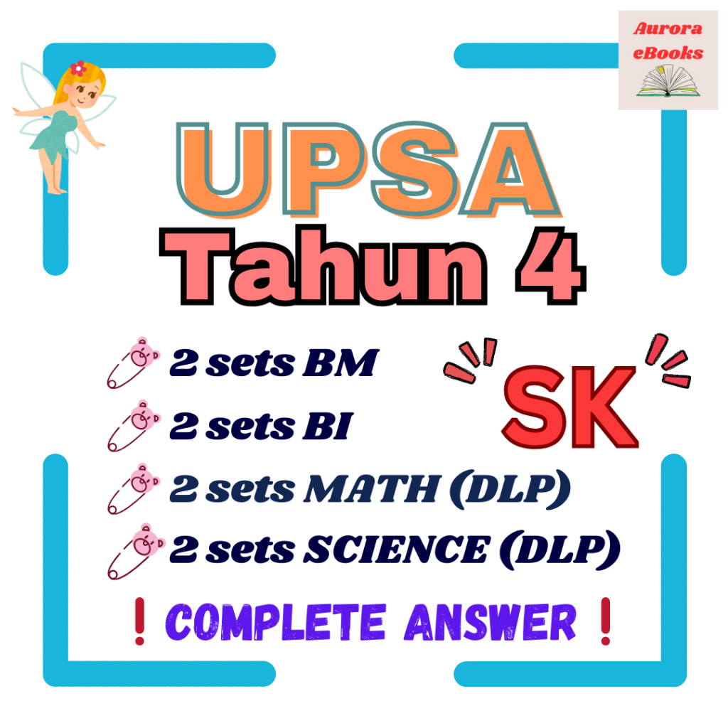 [Softcopy PDF📚] UPSA Tahun4 SK Sebenar | Latihan BM BI Math Sains Tahun 4 | Shopee Malaysia