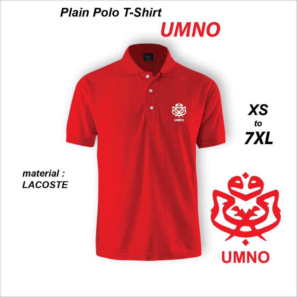 UMNO Baju Kolar Cotton Blend Polo Shirt Collar Parti United Malays ...