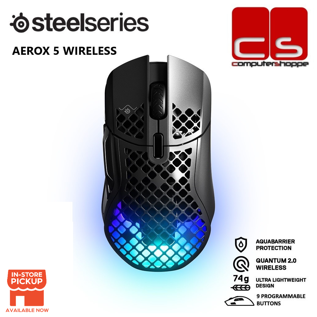 SteelSeries Aerox 5 Wireless + Bluetooth Ultra Lightweight Multi-Genre ...