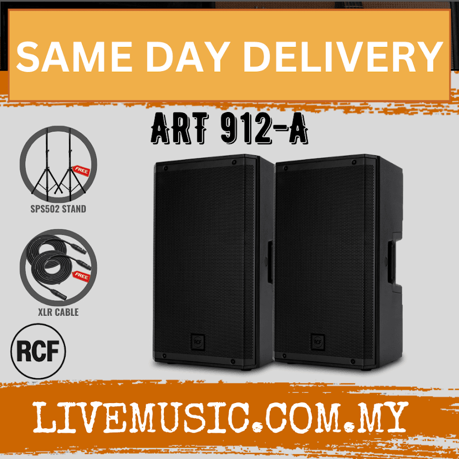 Rcf ART 912-A Professional Active Speaker w/Speaker Stand and Cable ...