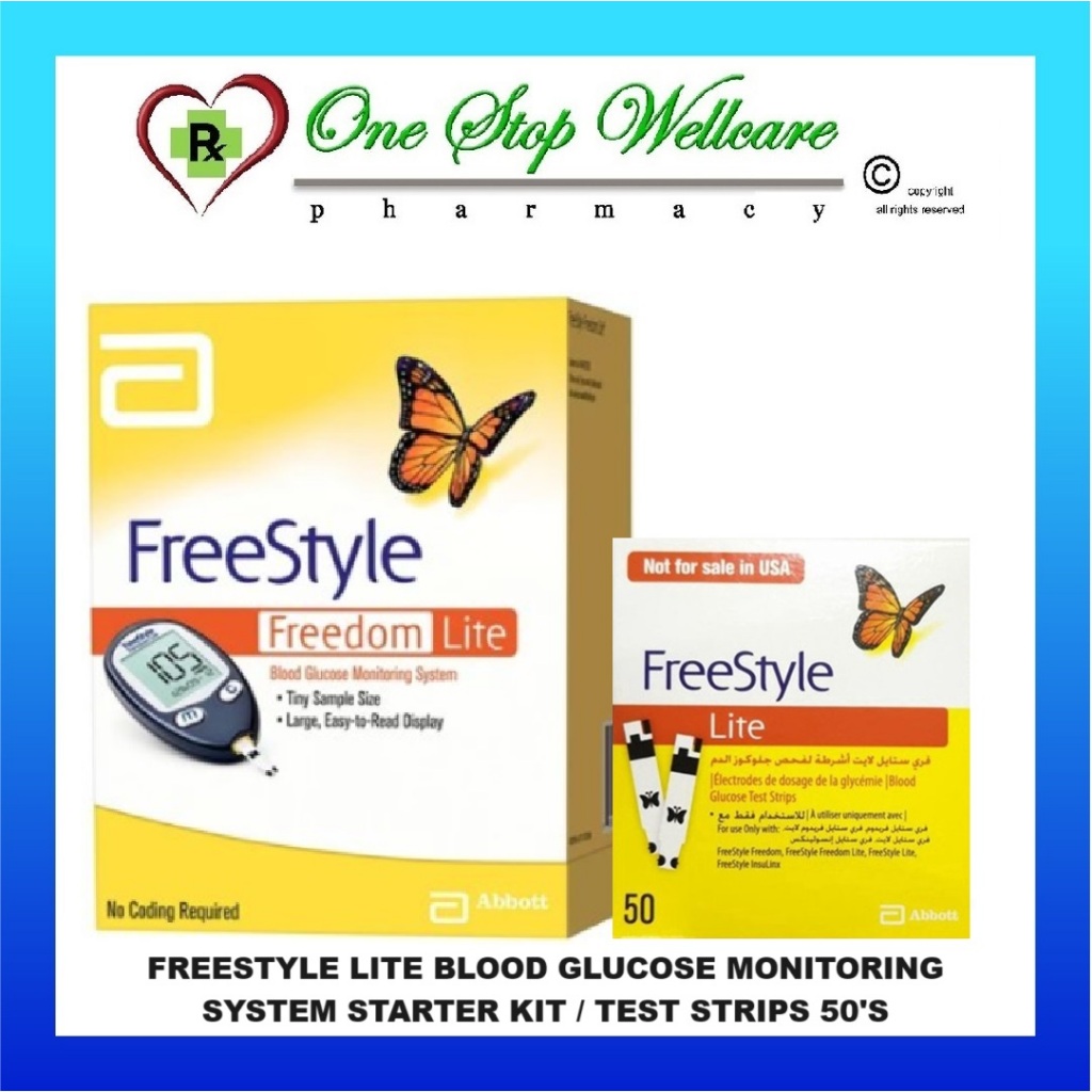 FREESTYLE LITE BLOOD GLUCOSE MONITORING SYSTEM STARTER KIT / TEST ...