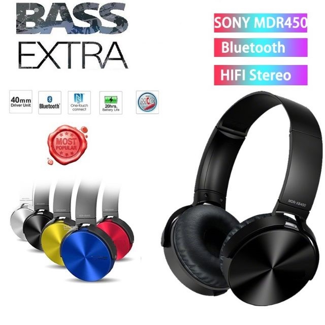 Bluetooth Wireless Headphone 450BT Hi-Res Audio Extra Bass Bluetooth ...