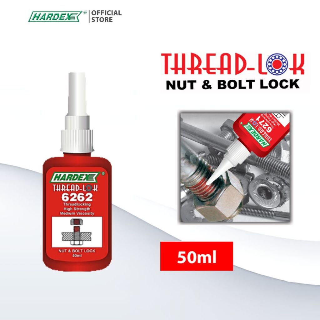 HARDEX Thread Lock Nut & Bolt Lock - 50ml (6262-50ML) | Shopee Malaysia