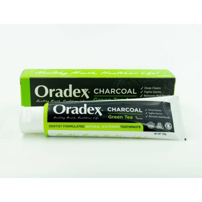 Oradex Charcoal Whitening Toothpaste (Green Tea) 120g (Expired Dec 2026 ...