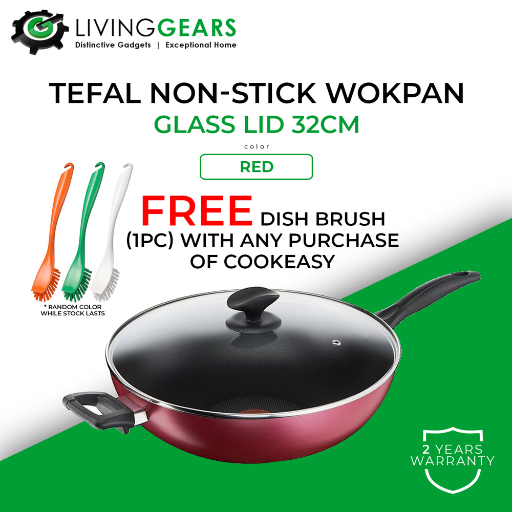 Tefal Cookware Light & Clean Wokpan with lid 32cm (Non-stick Cookware ...