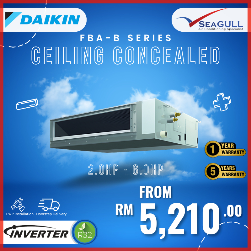 Daikin Ceiling Concealed Inverter FBA-B Series R32 2.0HP-5.0HP | Shopee ...