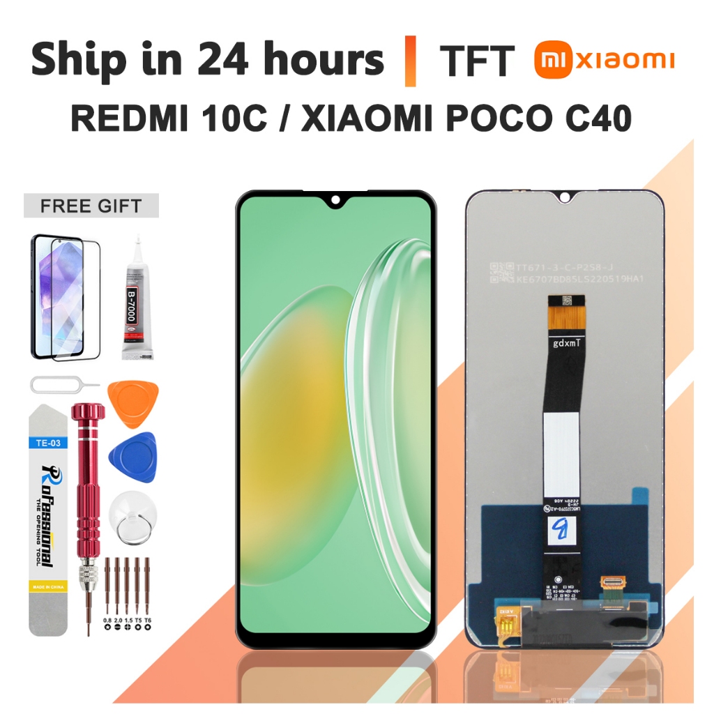 TFT LCD REDMI 10C/XIAOMI POCO C40 Replacement of components for touch ...
