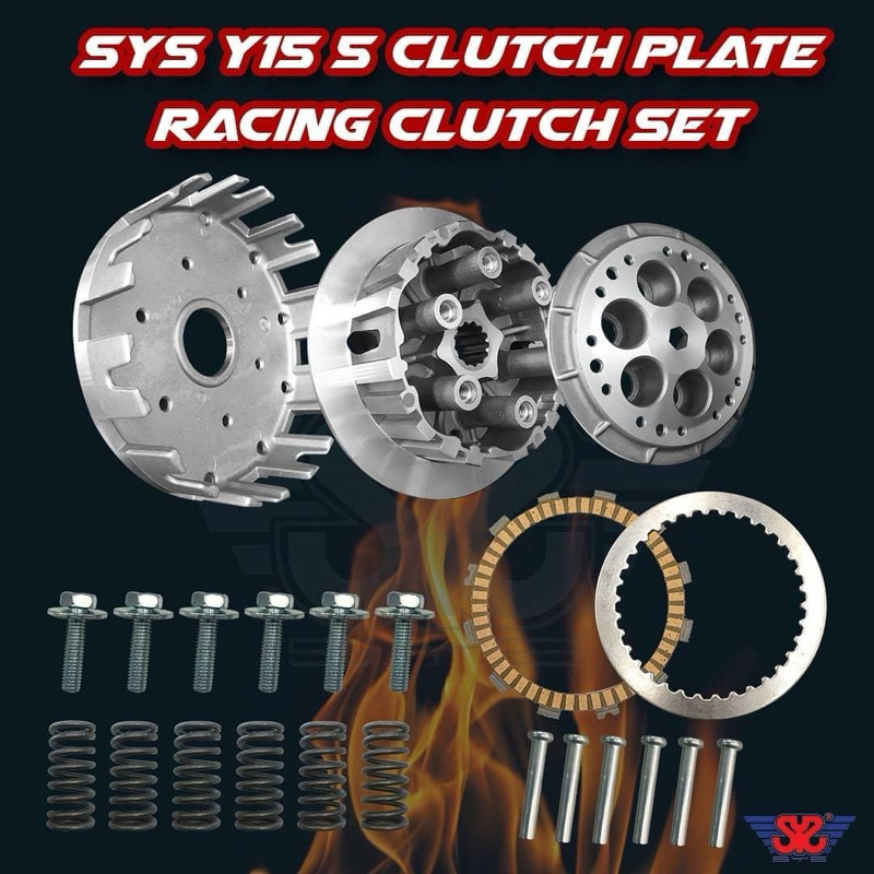 SYS RACING PREMIUM CLUTCH SET Y15ZR 5 KEPING CLUTCH PLATE 6 SPRING DAN ...