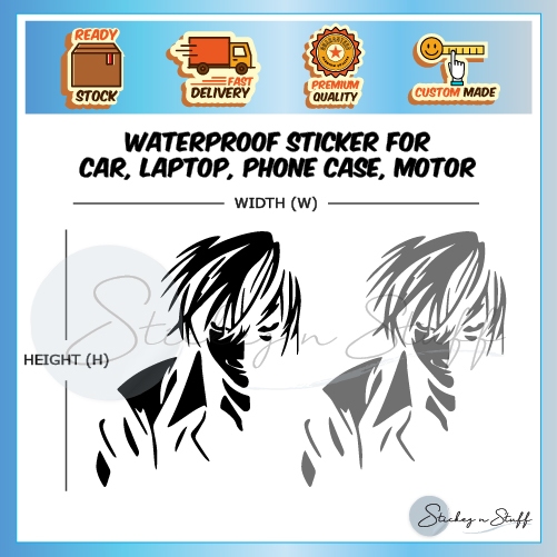 Yagami Ryuk Death Note Manga Sticker Reflective Kereta Waterproof Car ...