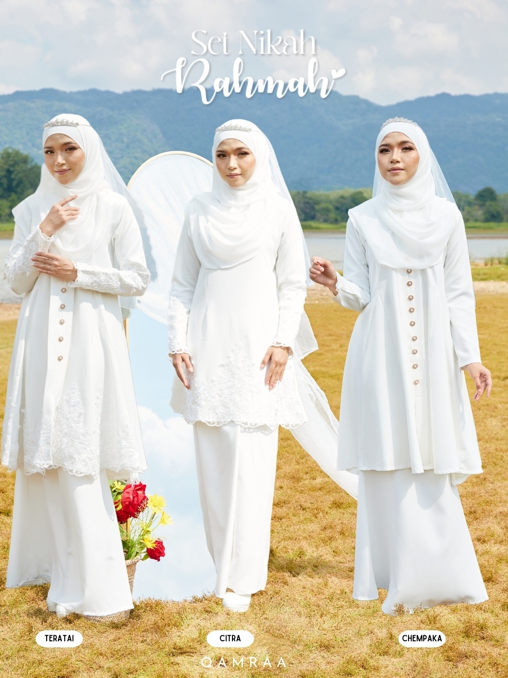 Set Nikah Rahmah 7 Kurung Qamraa 1 Baju Melayu Wedding Tunang Nikah ...