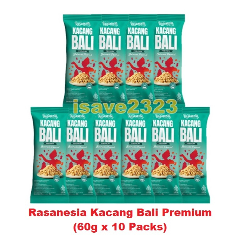 [HALAL] Rasanesia Kacang Bali Premium Balinese Peanut (60g x 10 Packs) | Shopee Malaysia