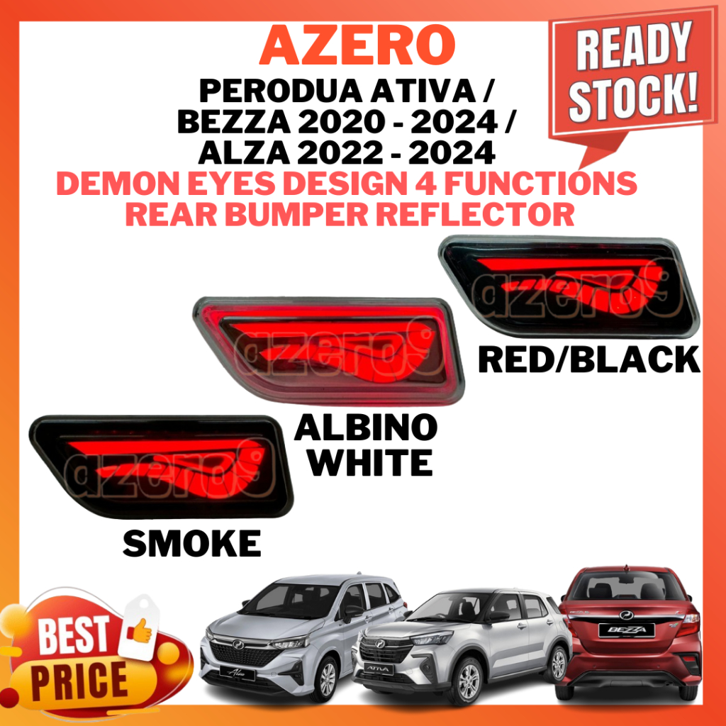 Perodua Ativa /Bezza 2020 - 2024 /Alza 2022 - 2024 Demon Eyes Design 4 Functions Rear Bumper ...