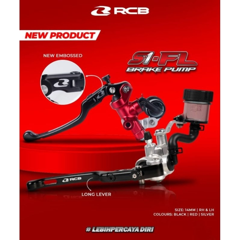 RCB FORGED MASTER BRAKE PUMP S1-FL WITH PRESSURE SWITCH (LONG LEVER ...