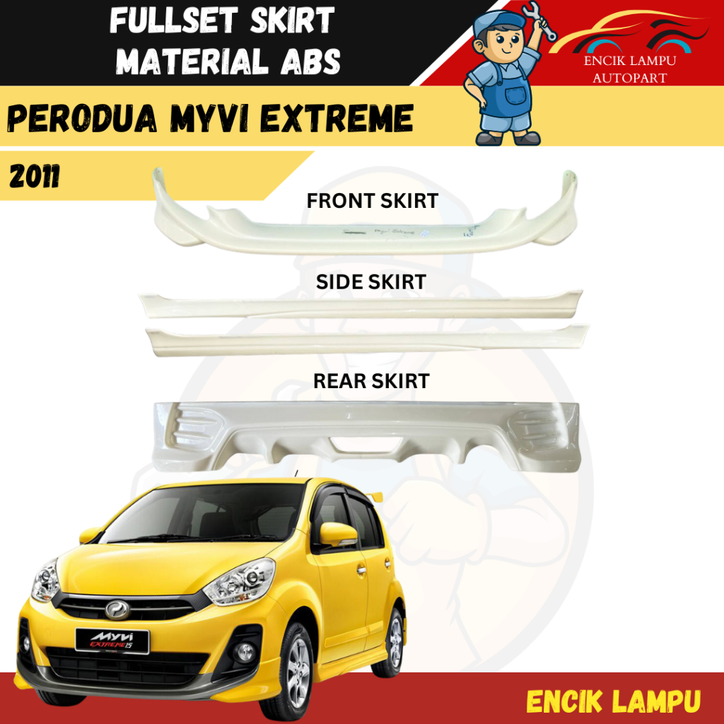 **Front Bumper Depan Skirt Skirting Perodua Myvi Extreme 1.5 2012 ABS ...