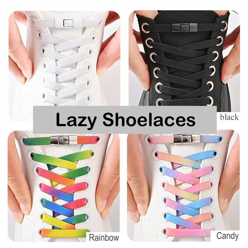 🇲🇾Ready Stock 44 colours Lazy shoe lace Tali Kasut Elastic shoe lace no ...