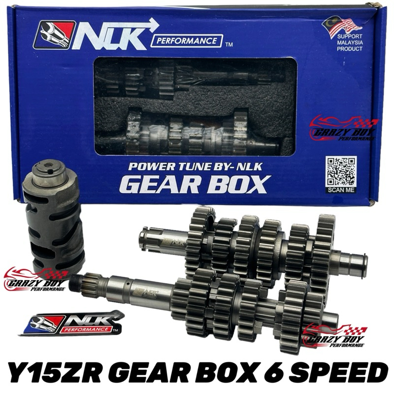 NLK PERFORMANCE GEAR BOX 6 SPEED FULL SET GEARBOX PNP Y15ZR V1/V2 LC135 5S 5SPEED 100% ORIGINAL ...