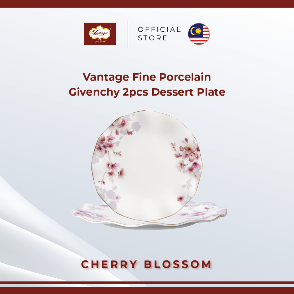 Vantage Fine Porcelain Cherry Blossom 2pcs Dessert Plate(Givenchy ...