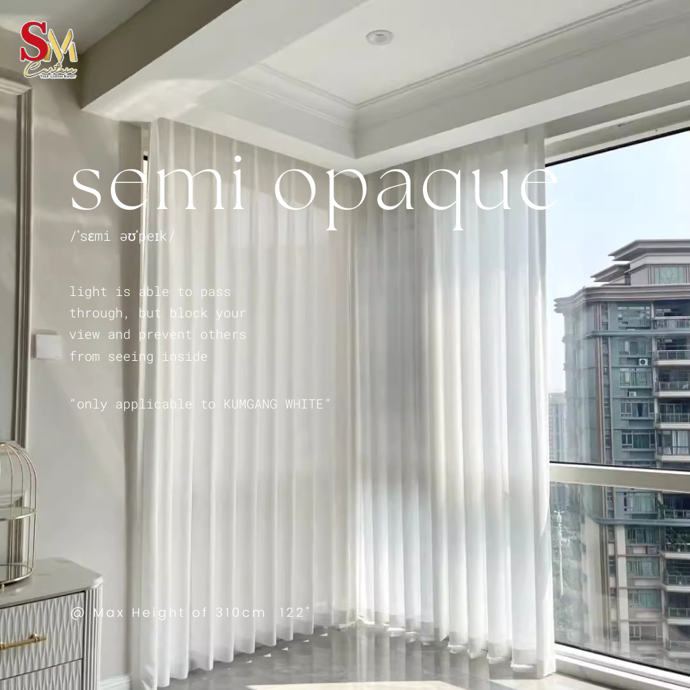 【SM CURTAIN】🎐PRIVACY KUMGANG SHEER 310CM SHEER🎐FREE CUSTOM-MADE🎐HOOK ...