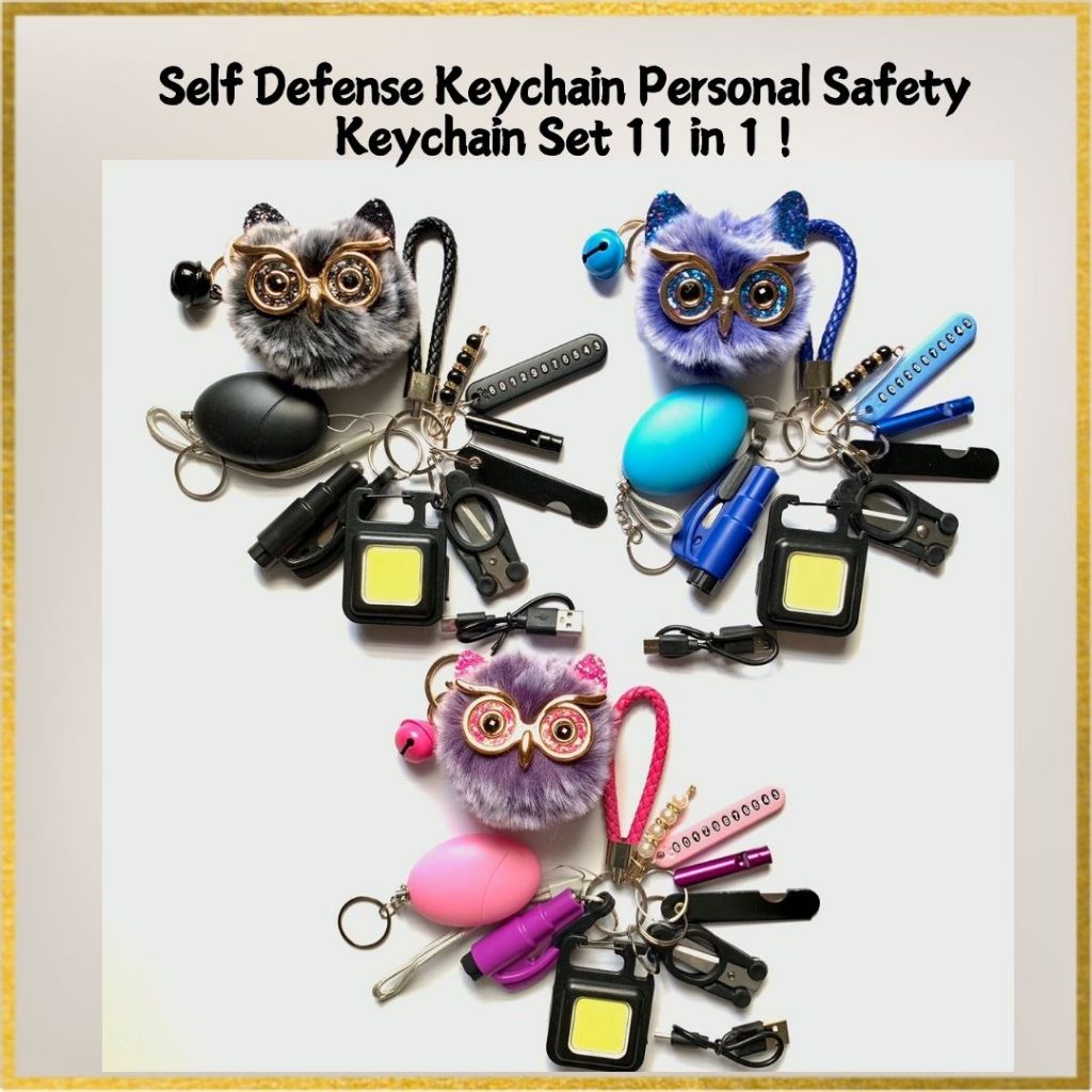 Self Defense Keychain Personal Safety Keychain Set 11 in 1 ! | Shopee ...